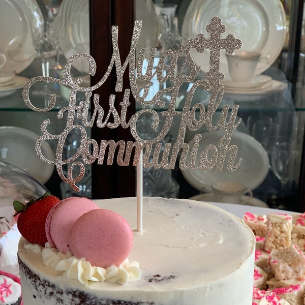 Custom First Holy Communion Cake Topper, First Communion Cake Topper ...