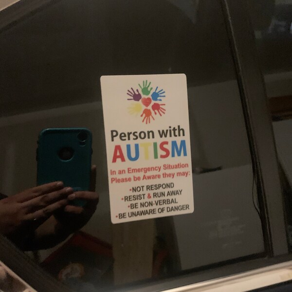 Person With Autism Sticker Car Truck Home Door Window Vehicle 911 ...