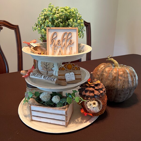BUNDLE // Classic Fall Tier Tray Decor Bundle // Autumn Tier Tray Decor ...