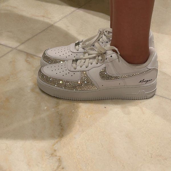 Rhinestone Air Force 1s | Swooshes and Toe Box | Bling Bedazzled Shoes ...