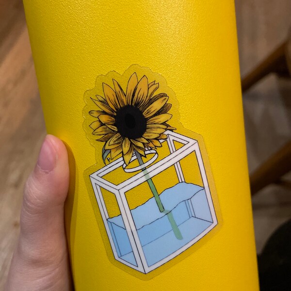 Blue Flower Sticker, Clear Sticker - Etsy