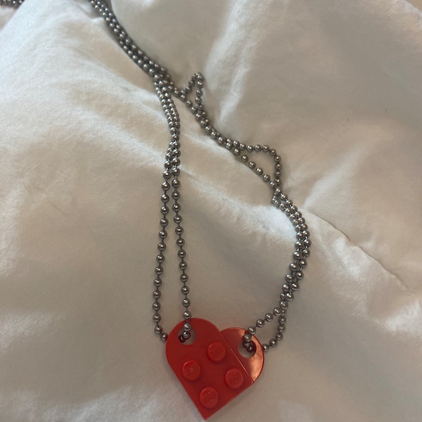 Lego Brick Heart Necklace - Etsy