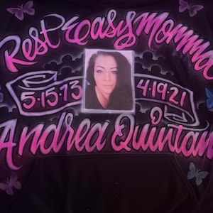 Memorial Airbrushed Hoodie | Etsy