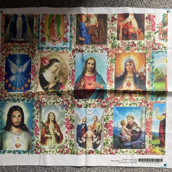Catholic Saints Fabric - Catholic Saints and Images Collage by Anette ...