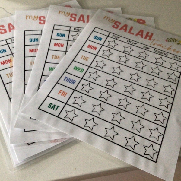 Monthly Muslim Children's Prayer Tracker, Salah Tracker Printable ...
