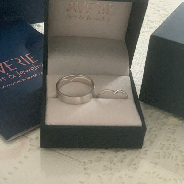 14K White Gold Wish Bone Wedding Rings Set | 14k White Gold Wish Bone ...