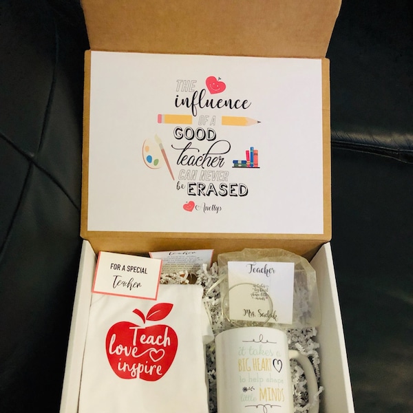Teacher Gift Box - Personalized Teacher Gift - Teacher Gift Set With ...