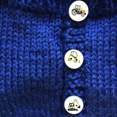 Tractor Buttons Digger Buttons Truck Buttons 18mm Boy Buttons Handmade ...