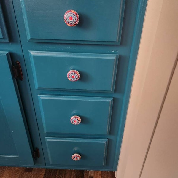 Colorful Ceramic Knobs Beautiful Ceramic Door Knobs Kitchen Cabinet Drawer Pulls - Etsy