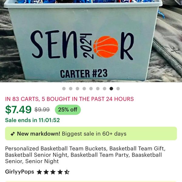 Personalized Cheer Team Buckets, Cheer Team Gift, Cheerleading Senior ...