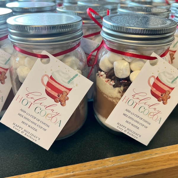 Printable Holiday Hot Cocoa Gift Tag, Editable Holiday Hot Chocolate ...