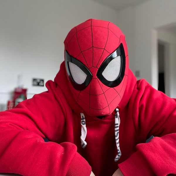 Spiderman Faceshell Lenses+ Mask Spiderman Into the Spider Verse Peter ...