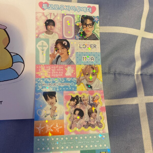 Txt Holo Deco Sticker Sheet 17 Pcs | Aesthetic Cute Kpop Stickers ...