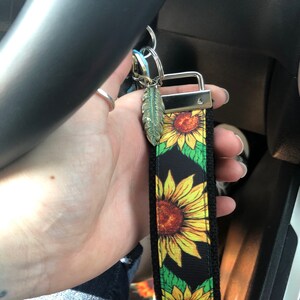 Sunflower Wristlet Key Chain Key Fob Key Holder Key Strap Key - Etsy