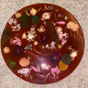 Bohemian Roses Floral Resin Coffee Table With Gold Metal - Etsy