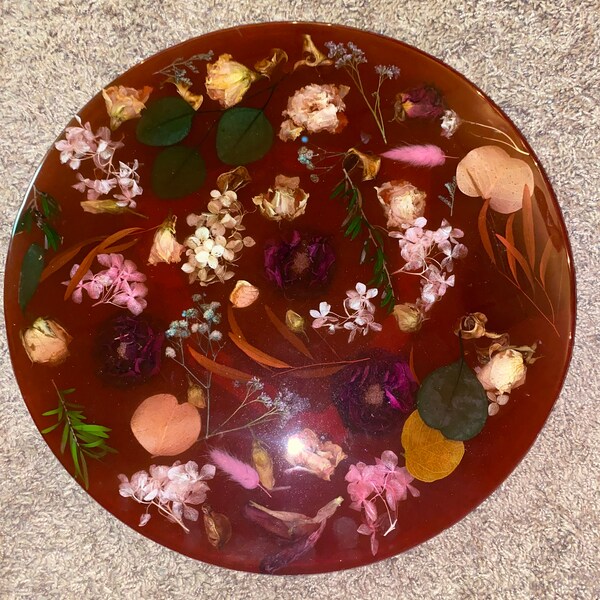 Bohemian Roses Floral Resin Coffee Table With Gold Metal Legs - Etsy