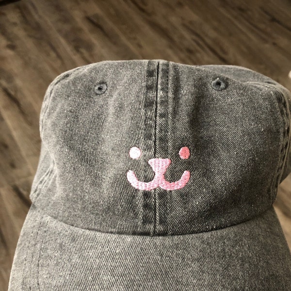 KAWAII DOG Face Baseball Hat, Embroidered Dad Cap • Cute Puppy Doggo ...