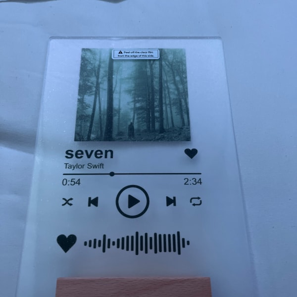 Personalised Song Plaque With Wood Base Customized Acrylic Plaque With ...