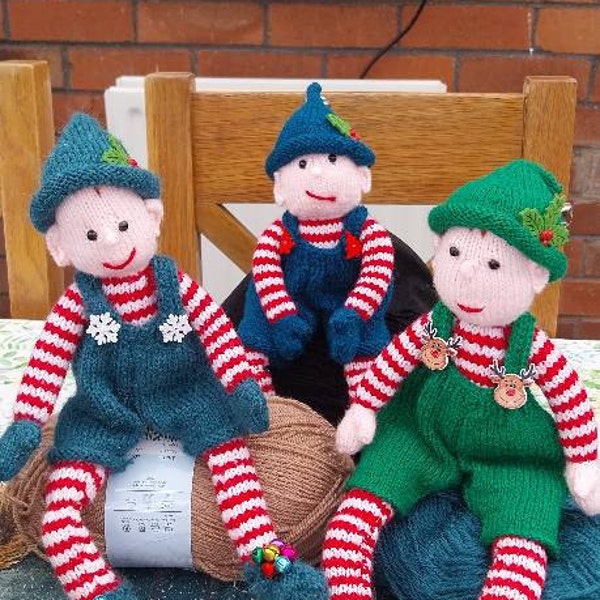 Ginger and Snap Elves Pdf Knitting Pattern Download - Knitted Flat ...
