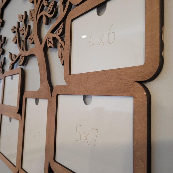 12 Pieces Wall Mounted Wooden Photo Frame Set Different Size Frames ...