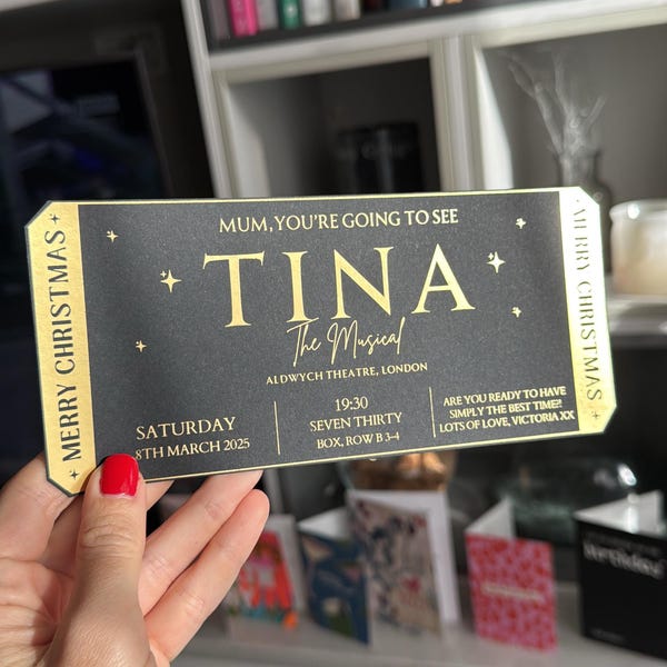 Personalised Foiled Golden Ticket, Custom Event Ticket, Theatre Ticket ...