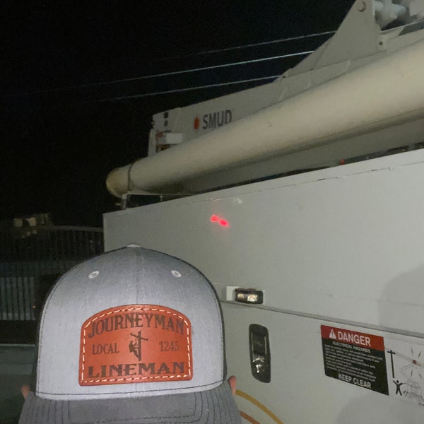 Custom Name Lineman Leather Patch Hat, Journeyman Lineman Hat, Lineman ...