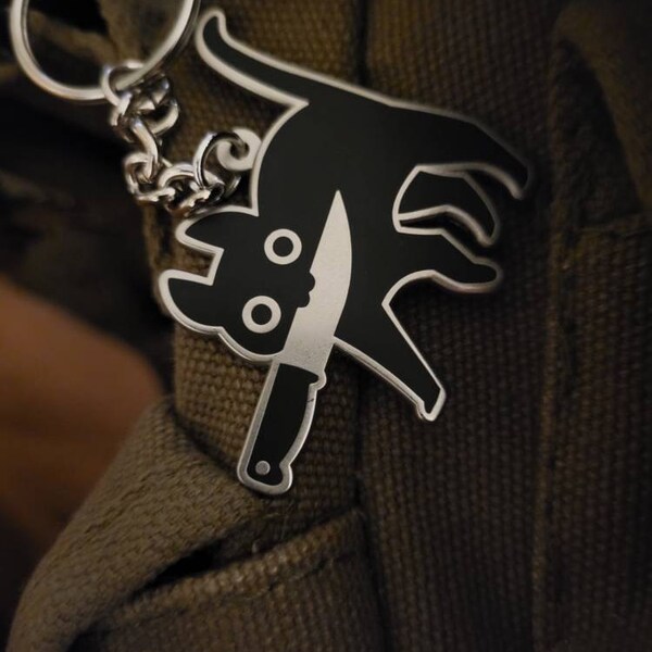 Knifecat Metal Keychain - Etsy