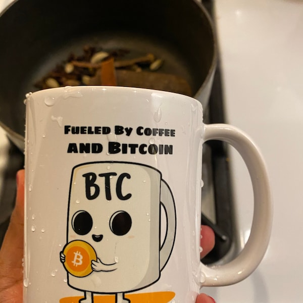 Fueled by Bitcoin and Coffee Mug | Cryptocurrency Tea | Bitcoin Gift - Etsy