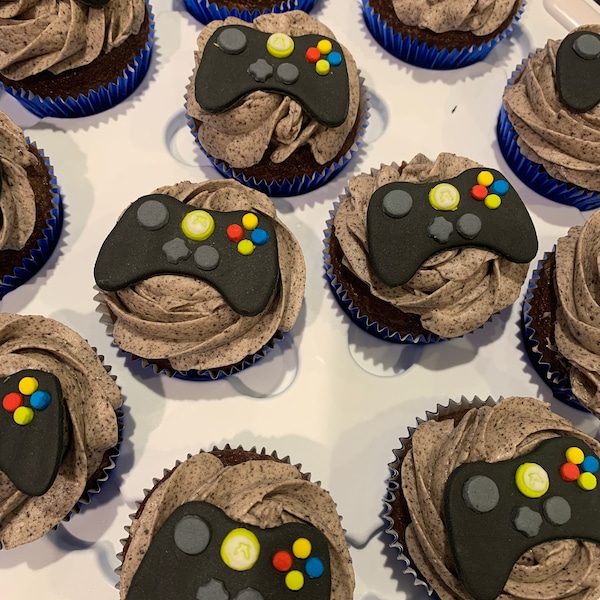 Game Controller Fondant Cupcake Toppers - Etsy