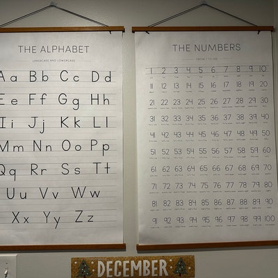 Alphabet Poster, Handwriting Chart, ABC Print, Educational Art, Kids ...