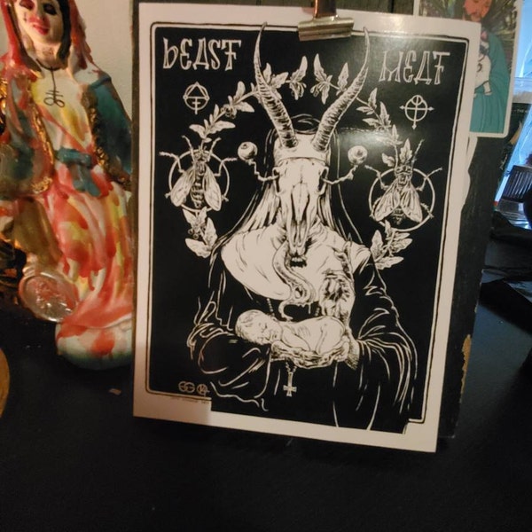 Veal Satanic Goat Nun Sacrifice Art Print - Etsy