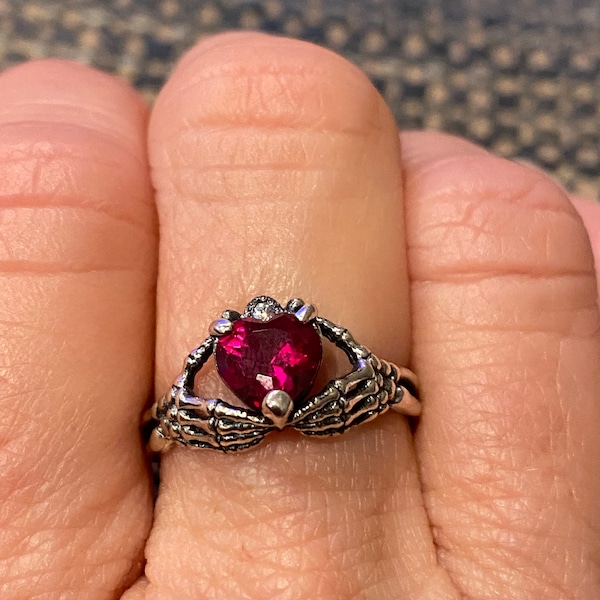 Sterling Silver Dark Gothic Ring, Gothic Engagement Ring, Goth Promise ...