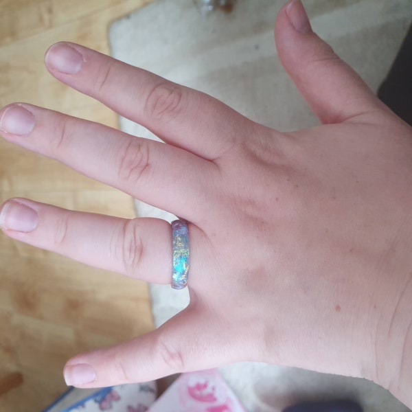 Blue and Purple Iridescent Resin Ring, Fairy Fairycore Mermaidcore ...