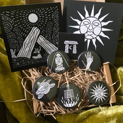 Henge Moon Circle A4 Print by Matt Willis the Folklore Box Midsummer ...