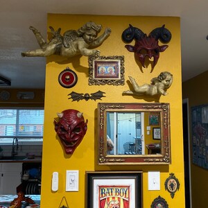 Black Gargoyles Necklace Black Filigree Chain Faceted Deep Red - Etsy