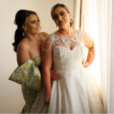 Beautiful Blushing Pink Satin Dress With Deluxe Ivory Lace Overlay ...