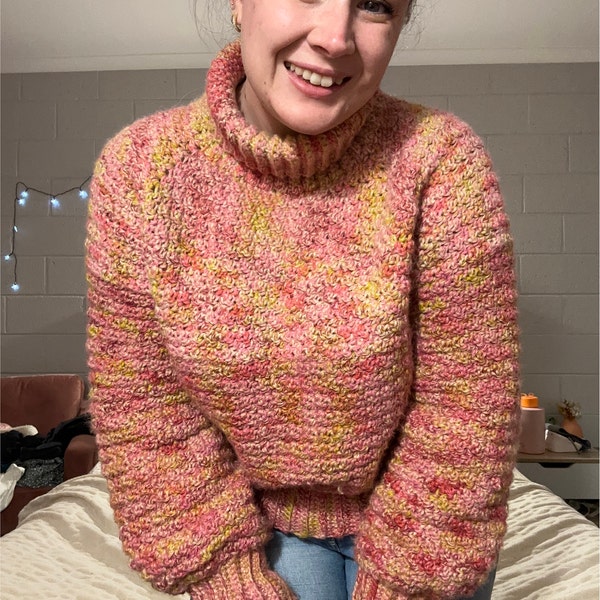 CROCHET PATTERN: the Millennial Jumper - Cowl Neck/ Turtle Neck Sweater ...