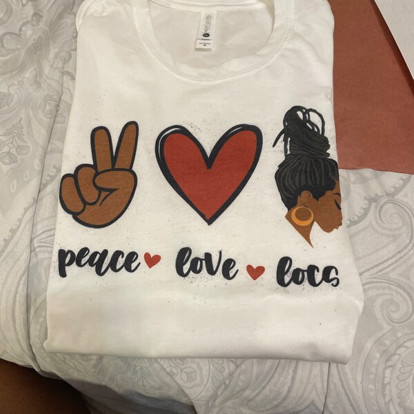 Peace Love Locs Svg - Black Woman Svg - Svg Cutting File + Eps Dxf Pdf ...