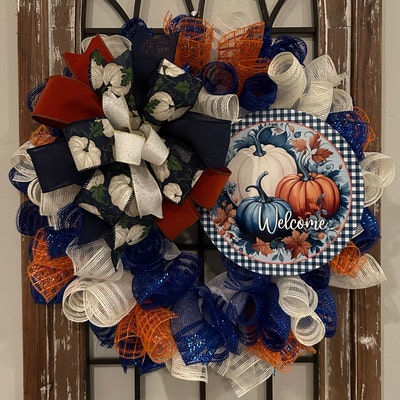 Round Fall Wreath Sign, Fall Wreath Sign, Personalize It by Pam, Signs ...