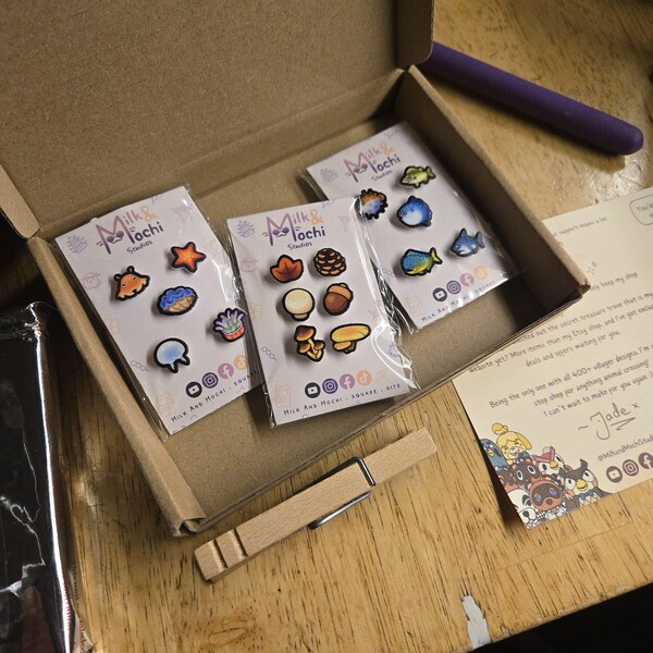 Mini Animal Pins Set Bugs Fish Sea Creatures Gyroids Star Fragments ...