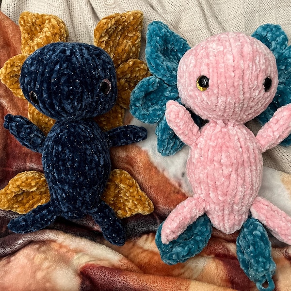 PDF Knitting Pattern Axolotl Inspired Soft Toy Plush 32cm Flutterby ...