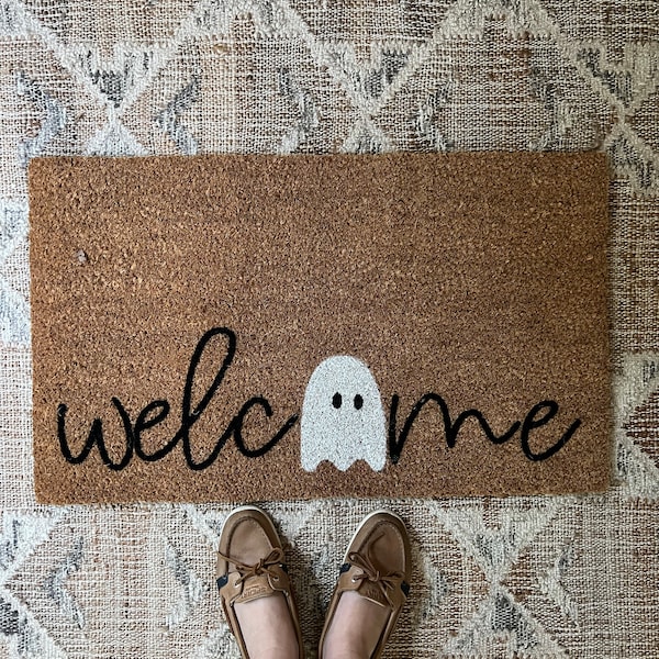 Halloween Doormat, Ghost Welcome Mat, Halloween Decor Outdoor, Boo ...