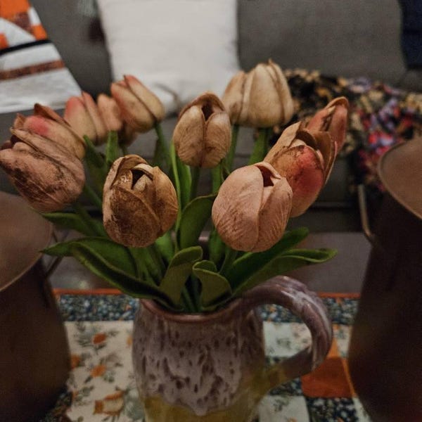 12 Primitive Spring Farmhouse Grungy Tulip Stems - Etsy