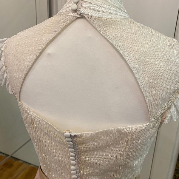 White Button Loop Trim of Bridal Dress Wedding Button Elastic Loops Are ...