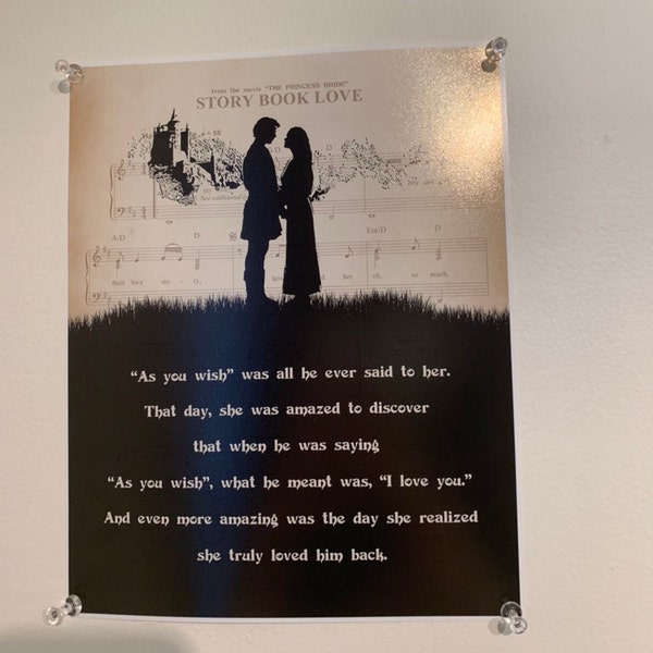 The Princess Bride Art Print Westley and Buttercup "as You Wish" Quote ...
