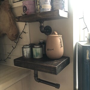 Small Shelf Industrial Style Wooden Shelf Small Width Shelf 14.5cm Deep ...