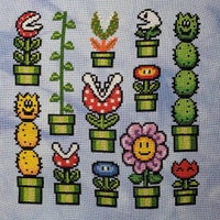 Super Mario Kart Sampler retro Video Game Super Mario Cross Stitch ...