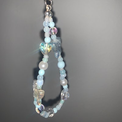 Cute Clear and Blue Phone Charm Keychain Strap AirPod Backpack - Etsy