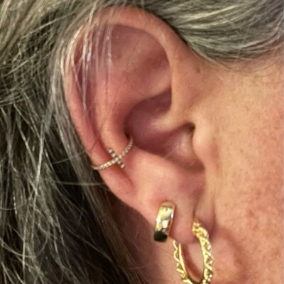 316 L Stainless Steel Conch Hoop, Five Stacked Conch Hoops, Gold Conch ...