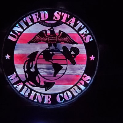 USMC United States Marine Corps Wall Art Laser Cut Sign Gift Idea Army ...